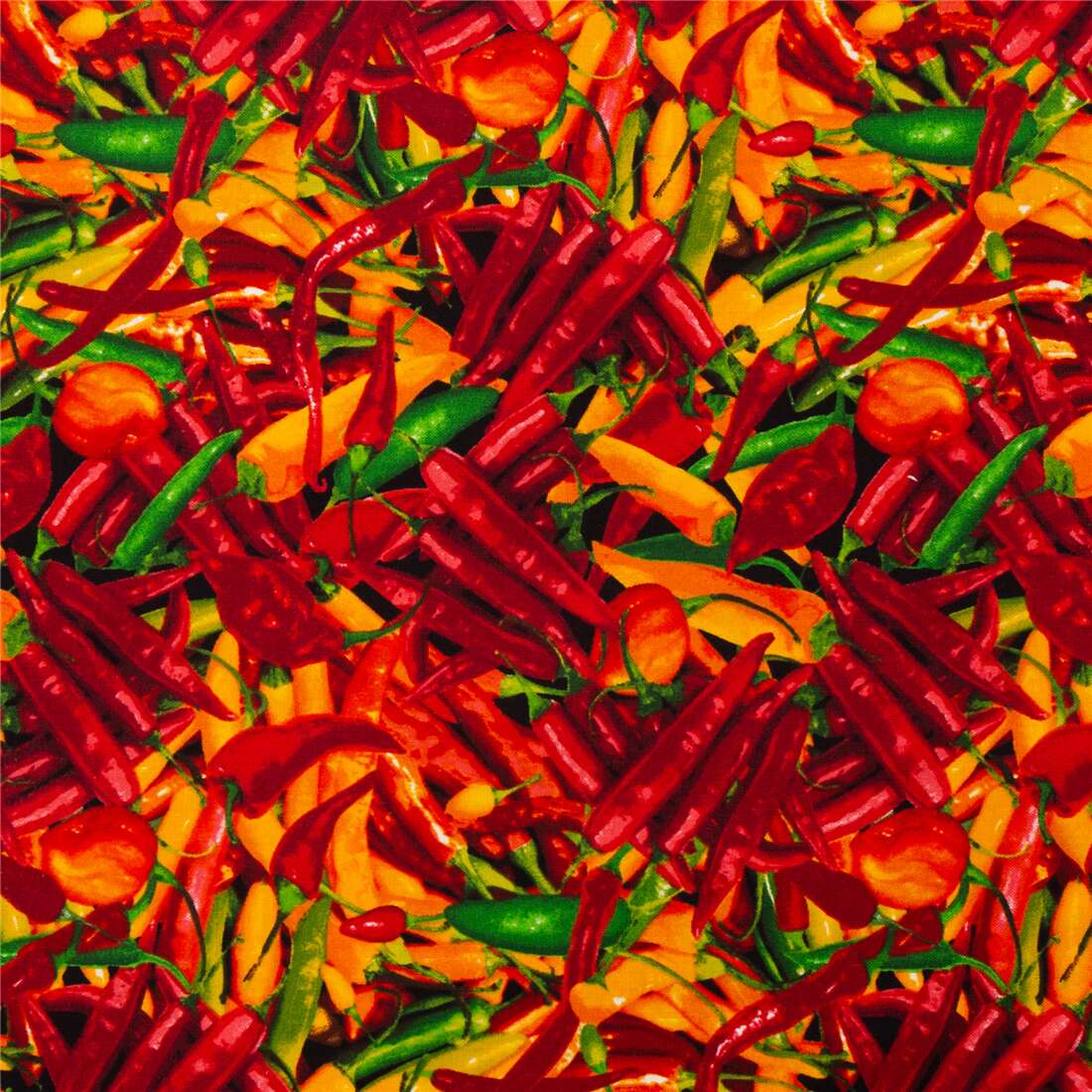 Red orange yellow hot chili pepper fabric Timeless Treasures Fabric by ...
