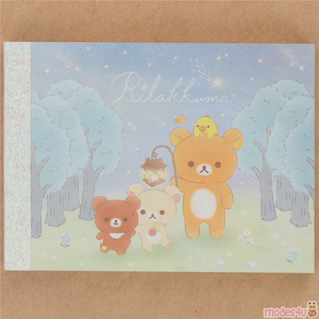 Mini bloc-notes San-X avec Rilakkuma et ses amis dans une forêt - modeS4u