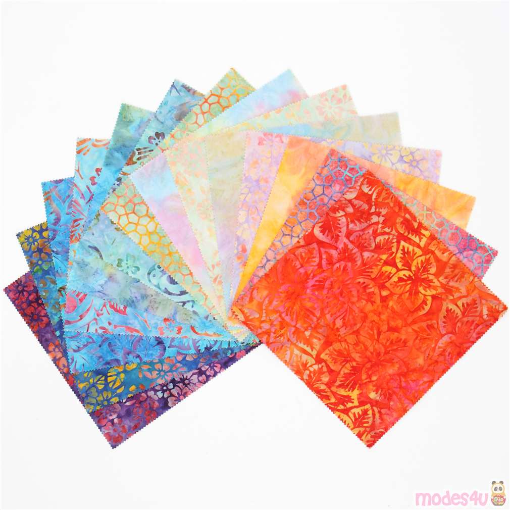 Robert Kaufman Ten Square batik fabric bundle set Fabric by Robert ...