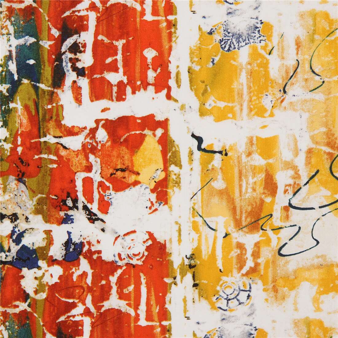 Robert Kaufman abstract art fabric in orange white Fabric by Robert ...