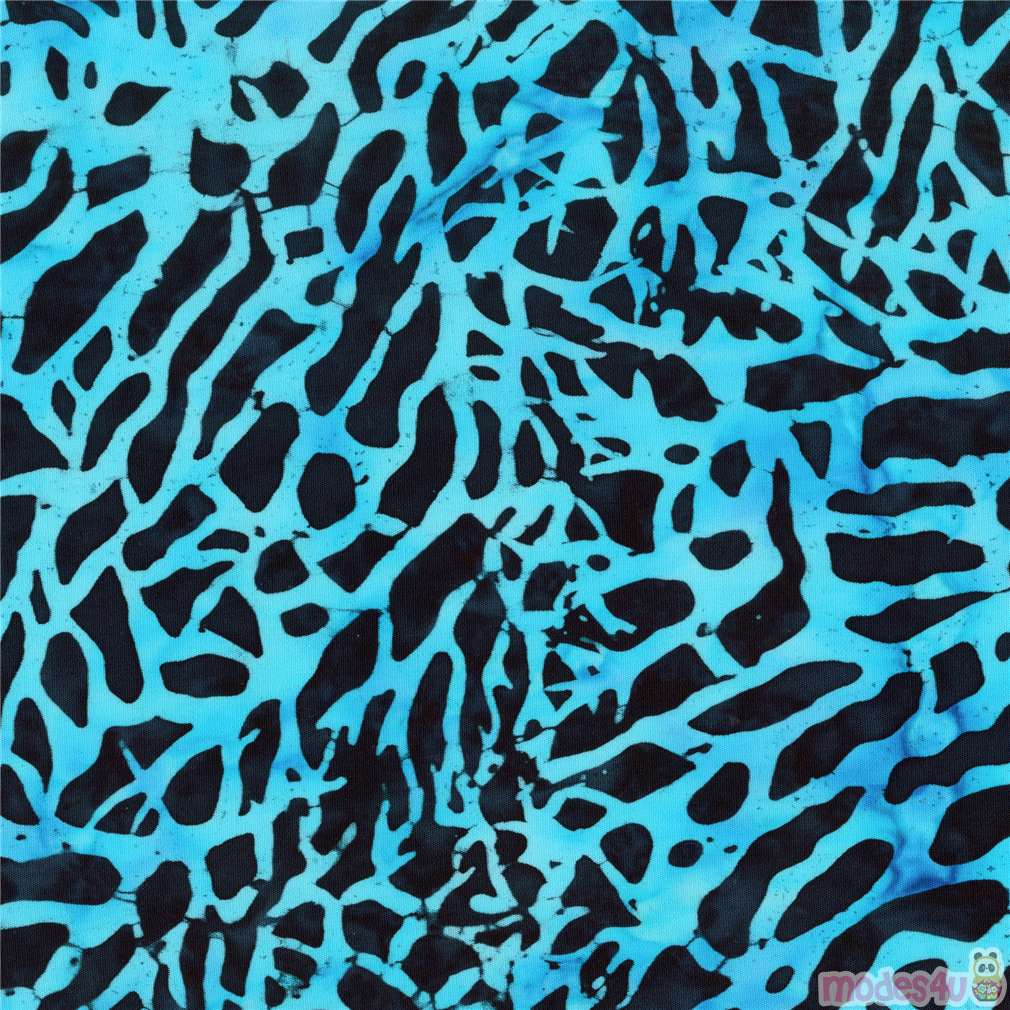 Robert Kaufman batik fabric in turquoise with abstract art pattern ...