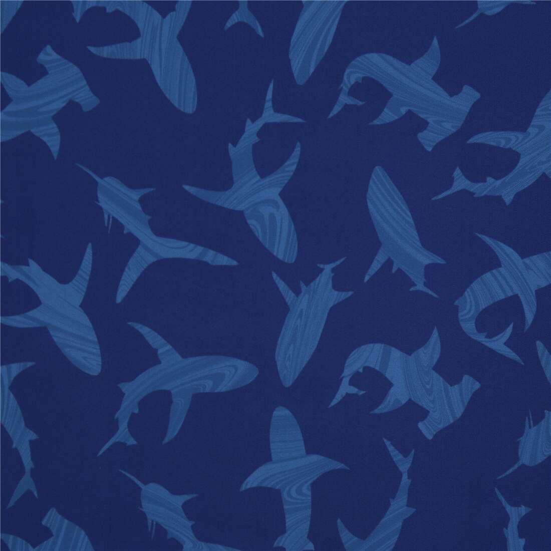 Blue Swirl Shark Silhouettes Fabric by Robert Kaufman - modes4u