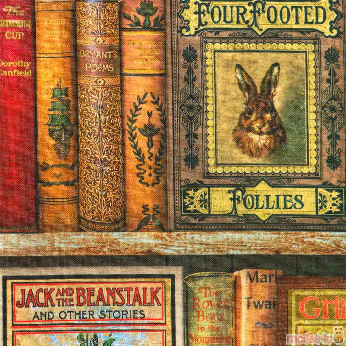 Robert Kaufman book shelf fabric with classic children's literature ...