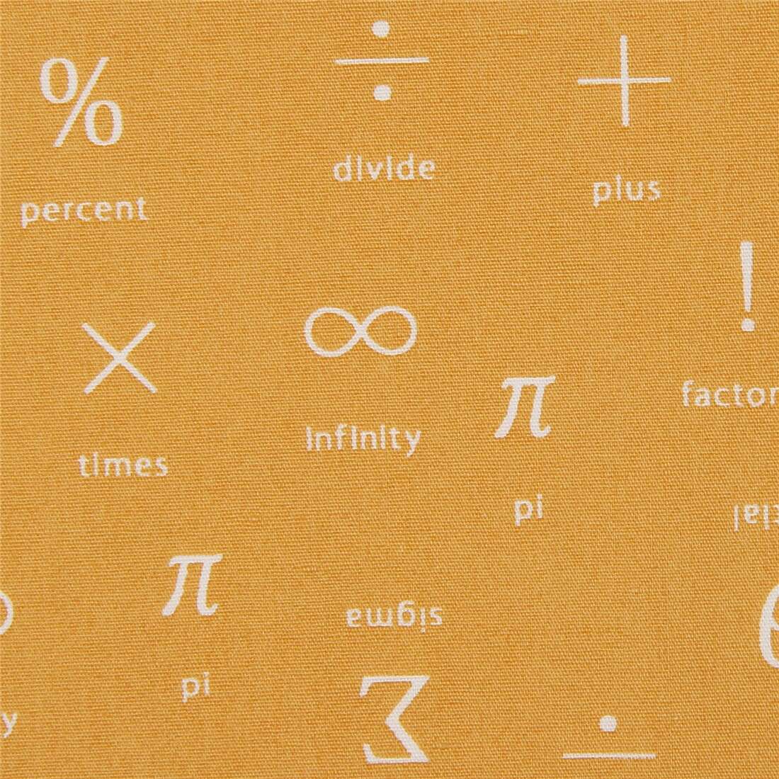 Mustard Mathamatics Symbols Fabric by Robert Kaufman - modes4u