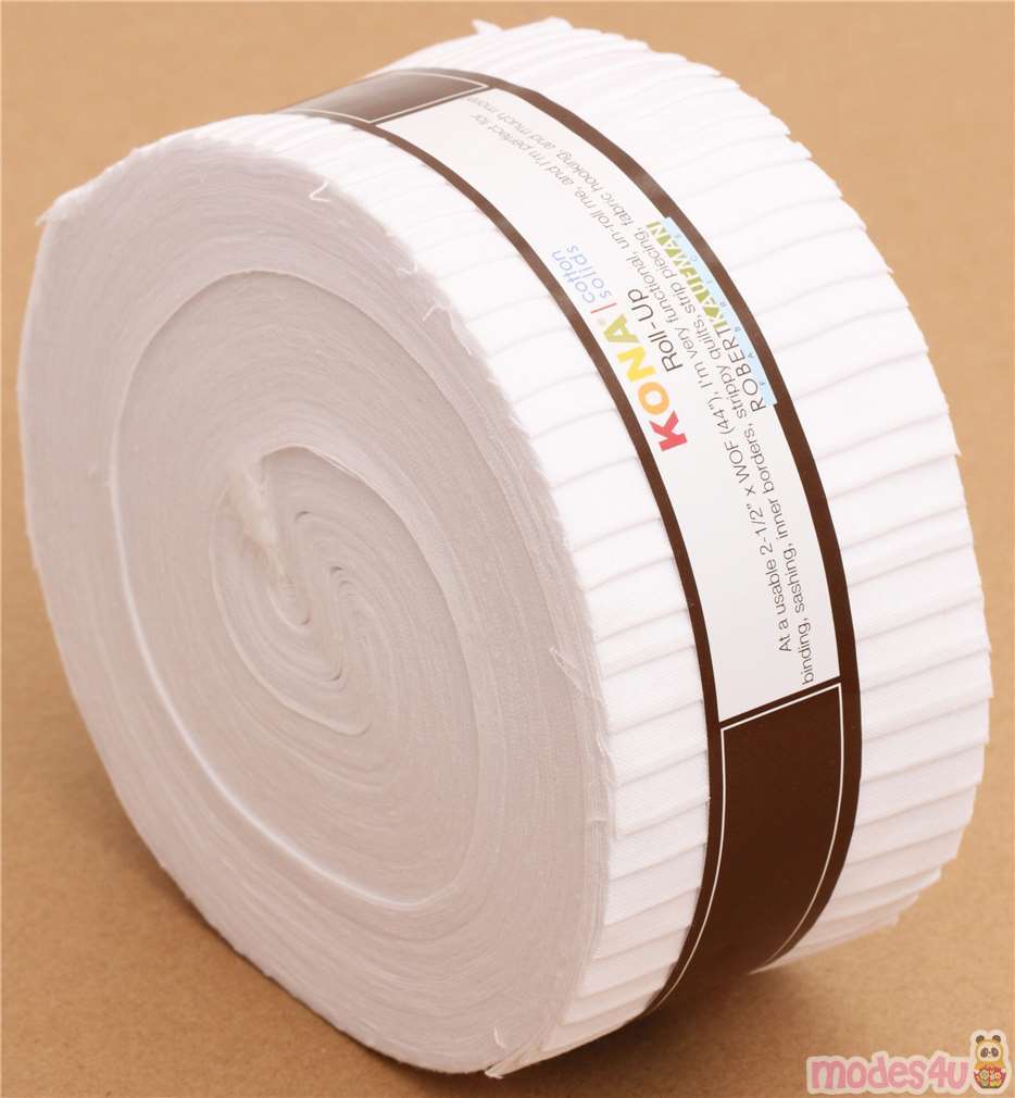 Roll-up fabric bundle roll white Robert Kaufman USA - modes4u