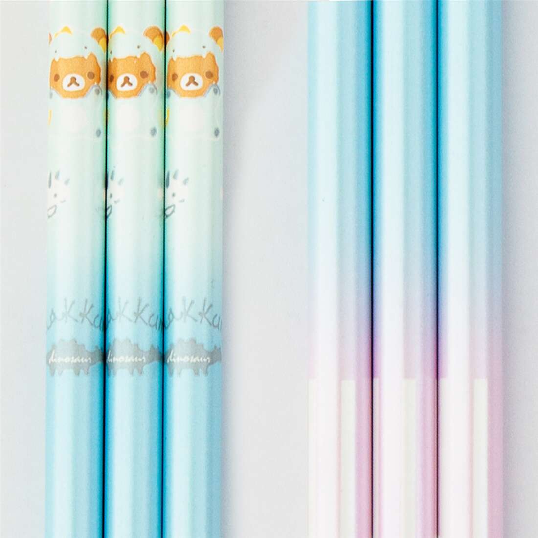 San-X pink and blue 2B pencil with relaxing bear - modes4u