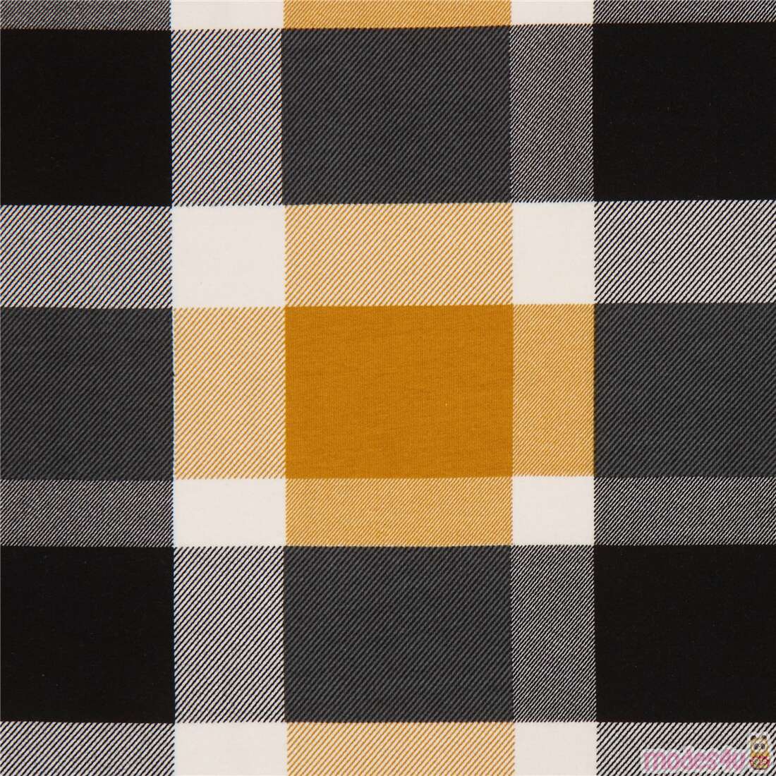 Stof Fabrics Avalana sweat knit fabric with checkered pattern Fabric by ...