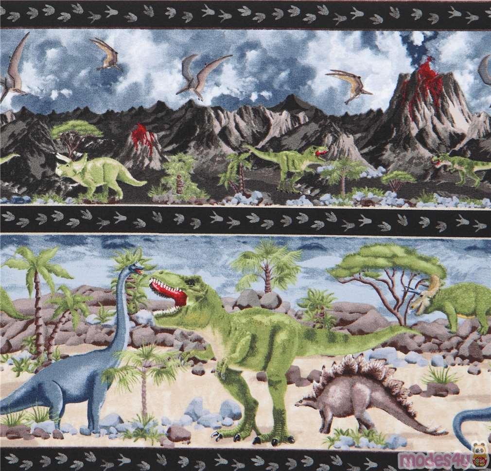 Timeless Treasures dinosaur striped fabric Fabric by Timeless Treasures ...