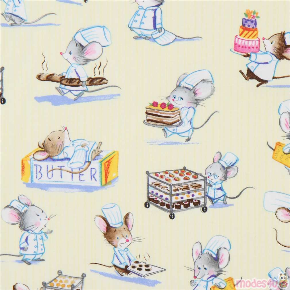 Remnant (37 x 112 cm) - Timeless Treasures light yellow fabric with ...