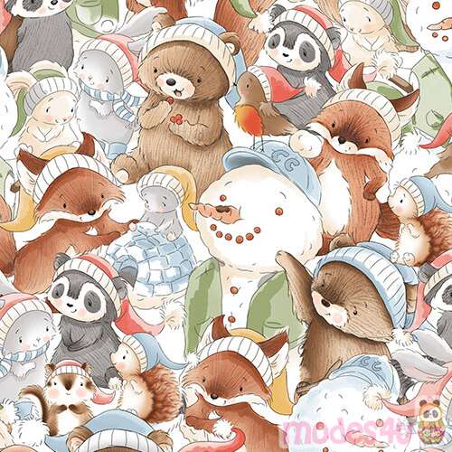 Timeless Treasures packed winter animal fabric Fabric by Timeless ...