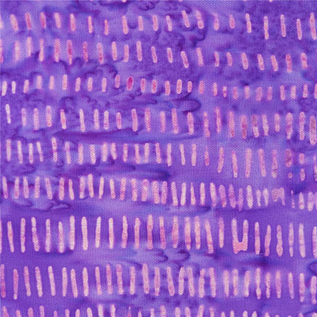 Batik Tie Dye Purple with Rows of Dash Marks Fabric by Timeless ...
