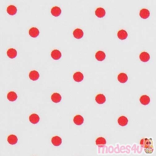 Timeless Treasures small red polka dots fabric in white Fabric by ...