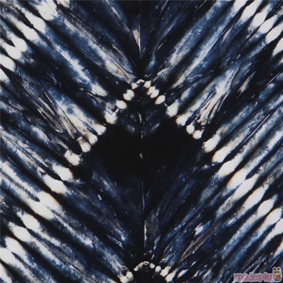 Timeless Treasures tie-dye navy blue white zigzag batik fabric Fabric ...