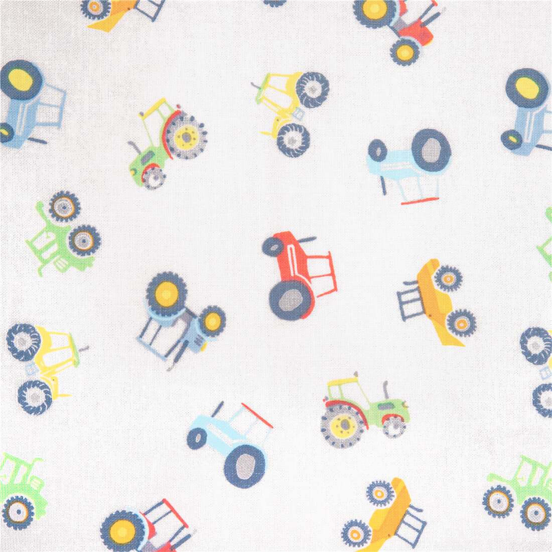 Tumbling Colourful Tiny Tractors Fabric by Timeless Treasures Fabric by ...