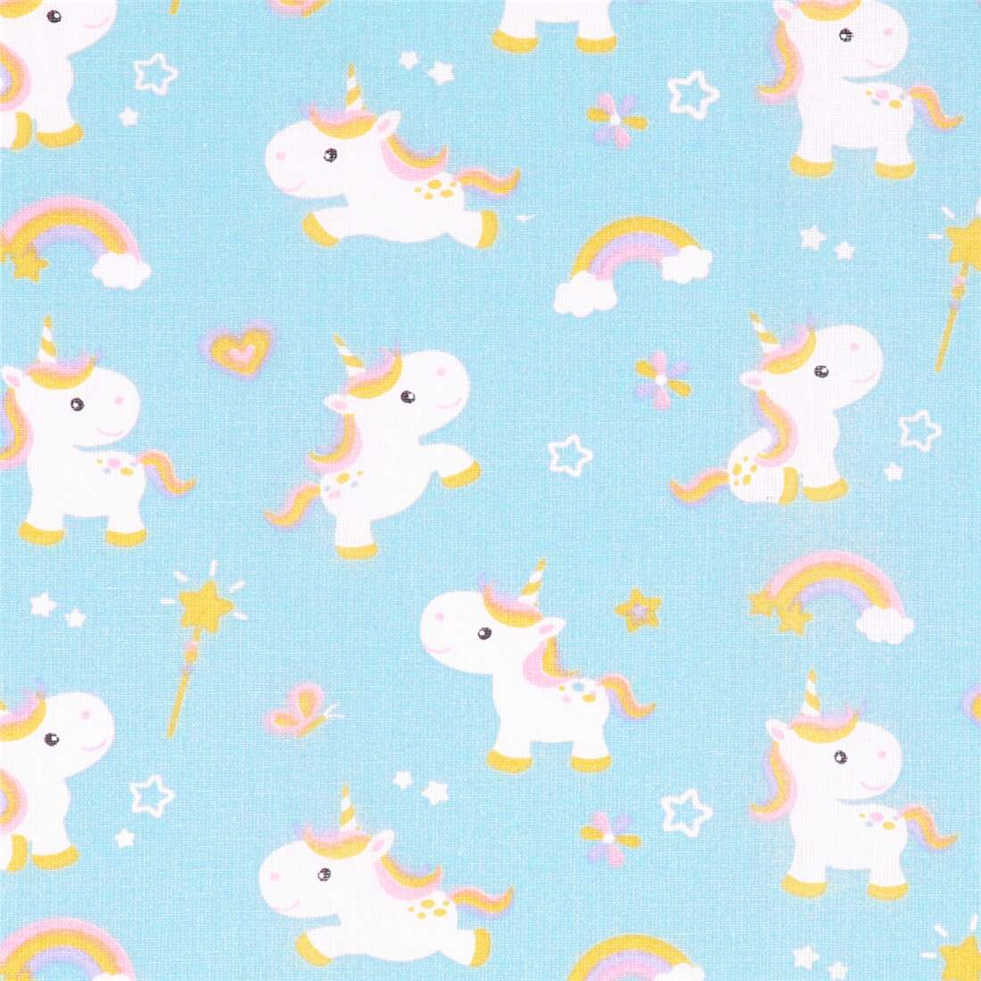 Cute Baby Unicorns Rainbows Fabric by Stof France - modes4u