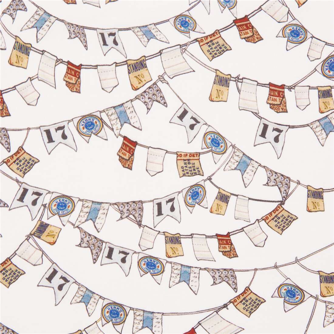 Tela de banderitas vintage diseño náutico Fabric by Quilting Treasures ...