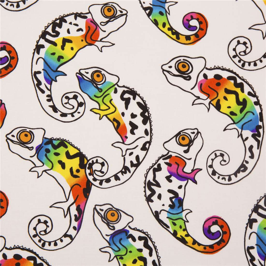 Rainbow Groovy Chameleons Fabric by Alexander Henry - modes4u