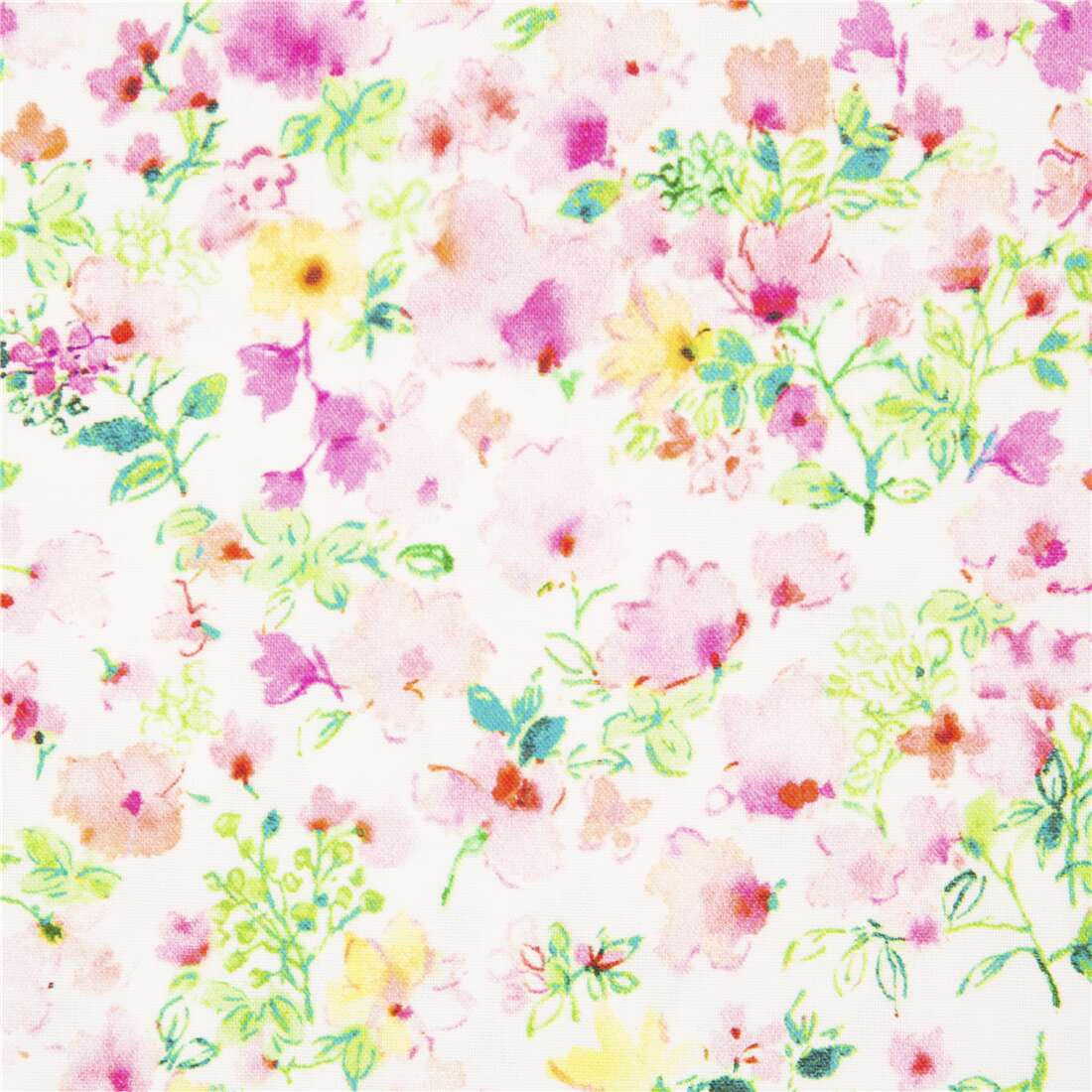 White flower fabric Timeless Treasures with spring blooms in yellow ...