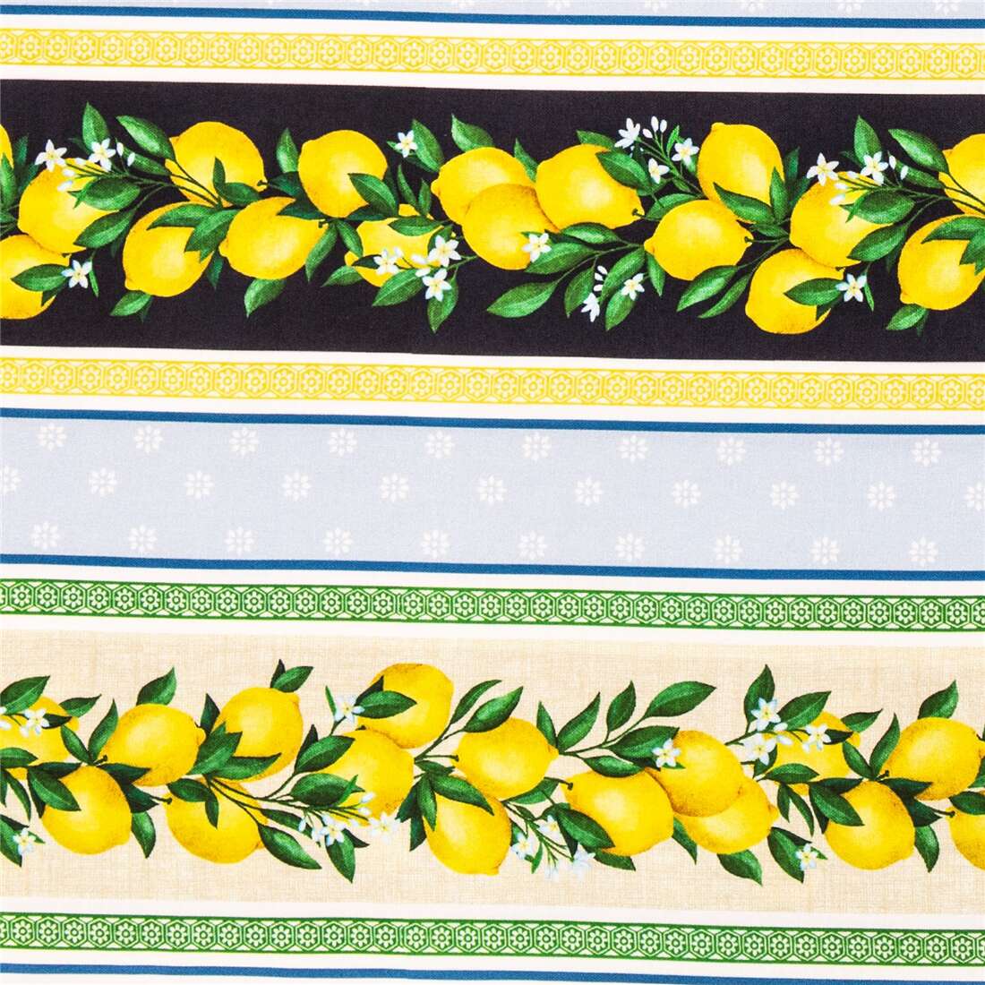 Lemon Fresh Vintage Kitchen Stripes Fabric by Michael Miller - modes4u
