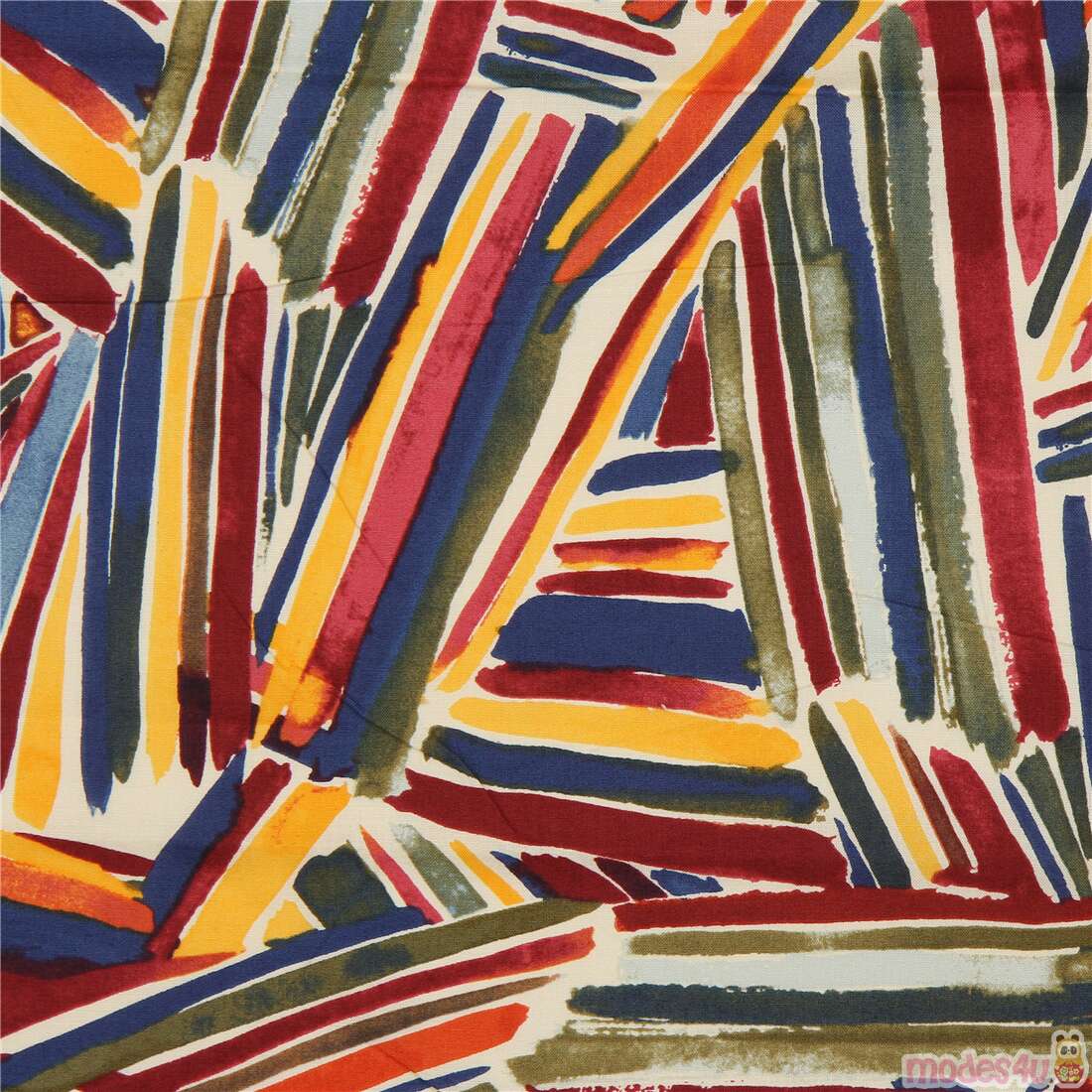 beige fabric with colorful stripes by Alexander Henry Fabric by ...