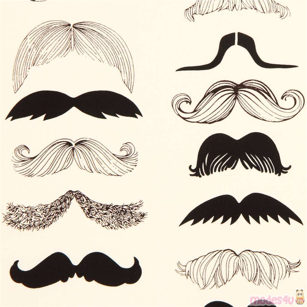 beige mustache fabric by Alexander Henry from the USA Fabric by ...