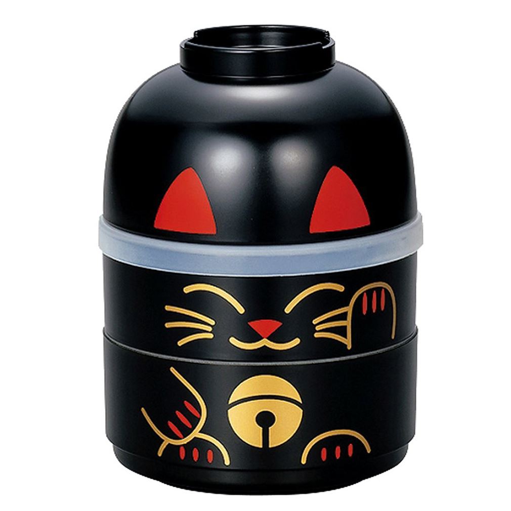 big stackable black cat Bento Box Japan - modeS4u