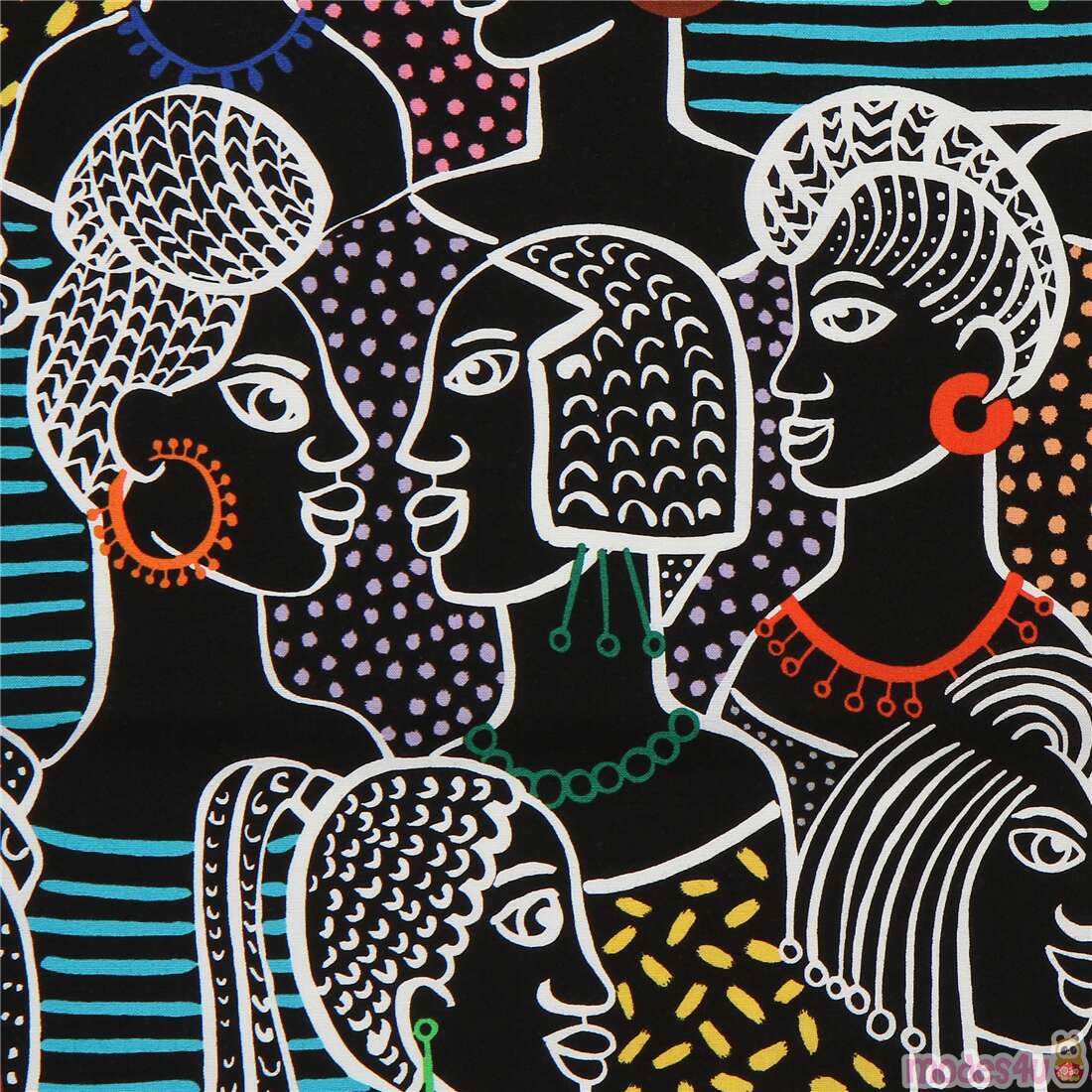 black Alexander Henry fabric with women - modeS4u