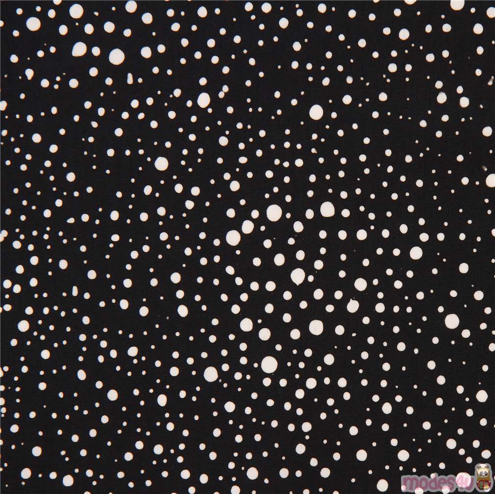 black Robert Kaufman small white dot fabric Elementals Fabric by Robert ...