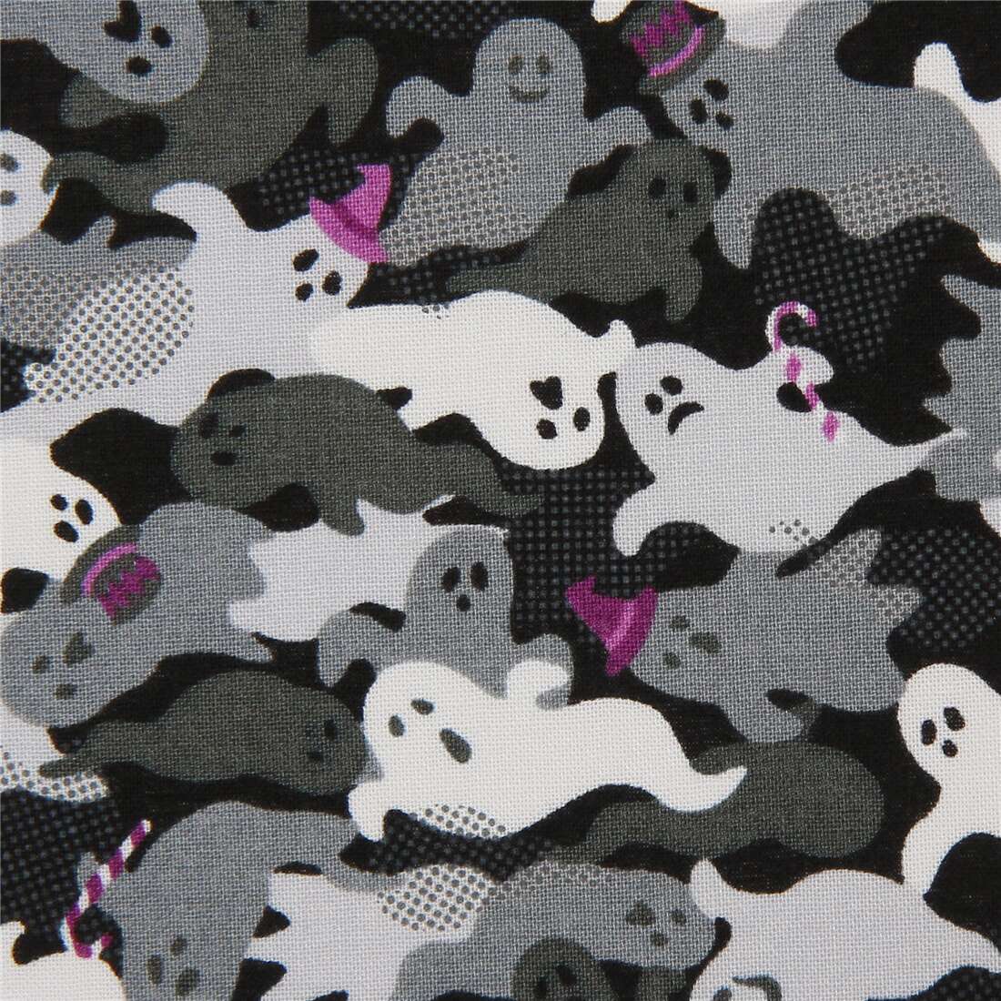 black packed Halloween ghost fabric by Cosmo by Cosmo - modeS4u