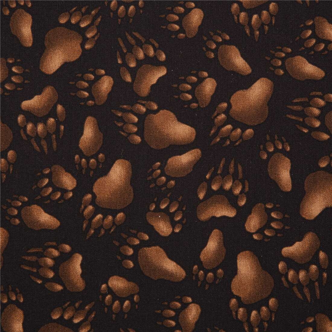 Brown Paw Prints Bear Wolf Foot Wildlife Fabric by Elizabeth's Studio ...