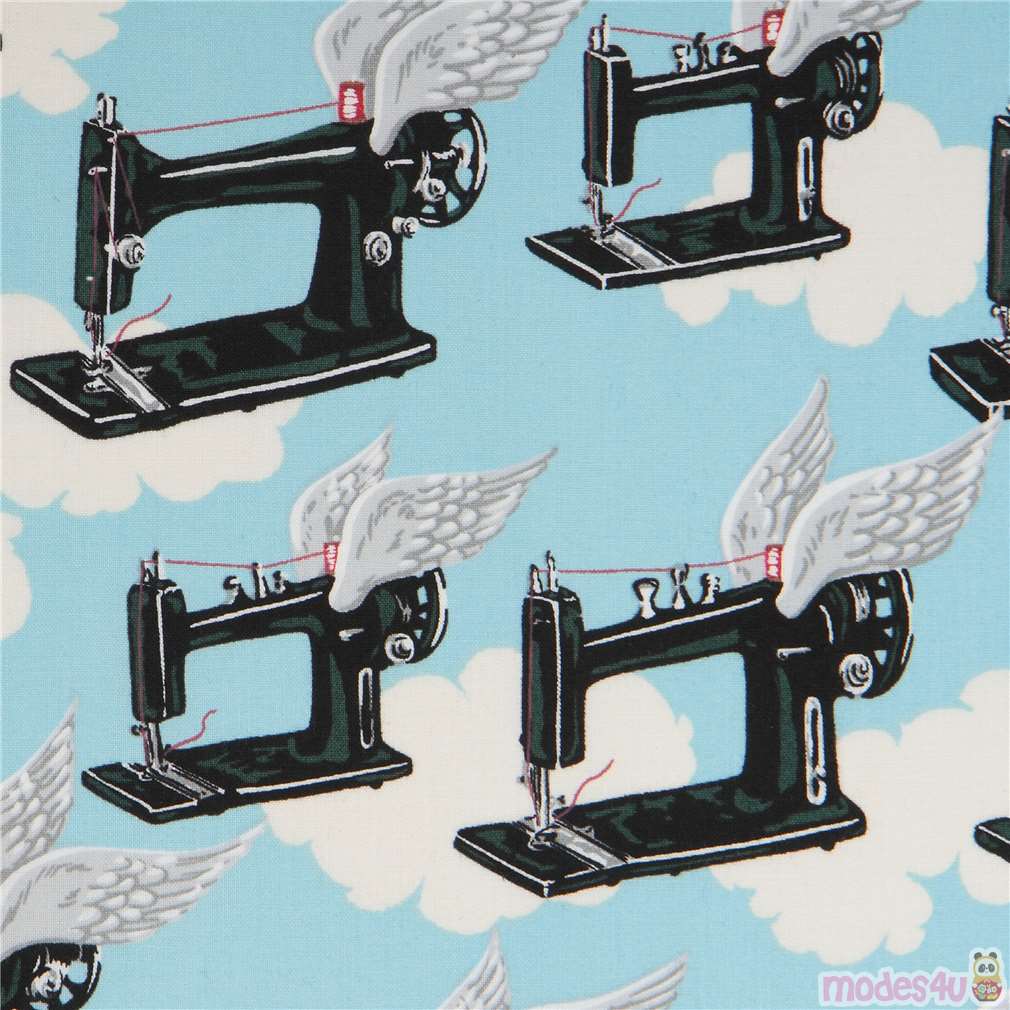 blue Alexander Henry fabric sewing Flying Machines Fabric by Alexander ...