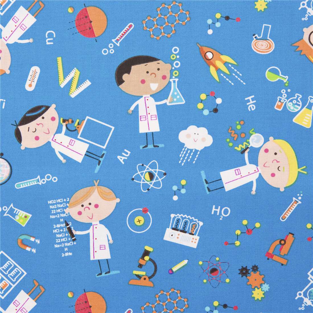 Tumbling Science Boys STEM Labs Physics Rockets Fabric by Michael ...