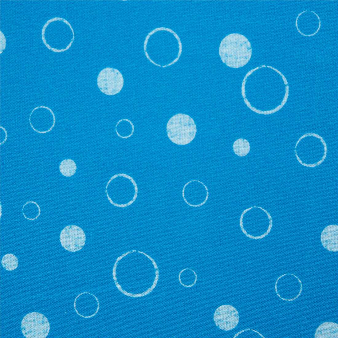 Dark Blue White Stamped Bubbles Fabric by Michael Miller - modes4u