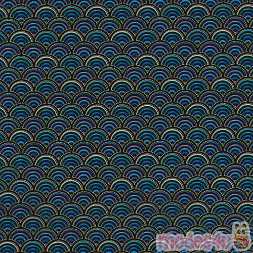 blue purple scallop pattern gold metallic fabric by Timeless Treasures ...