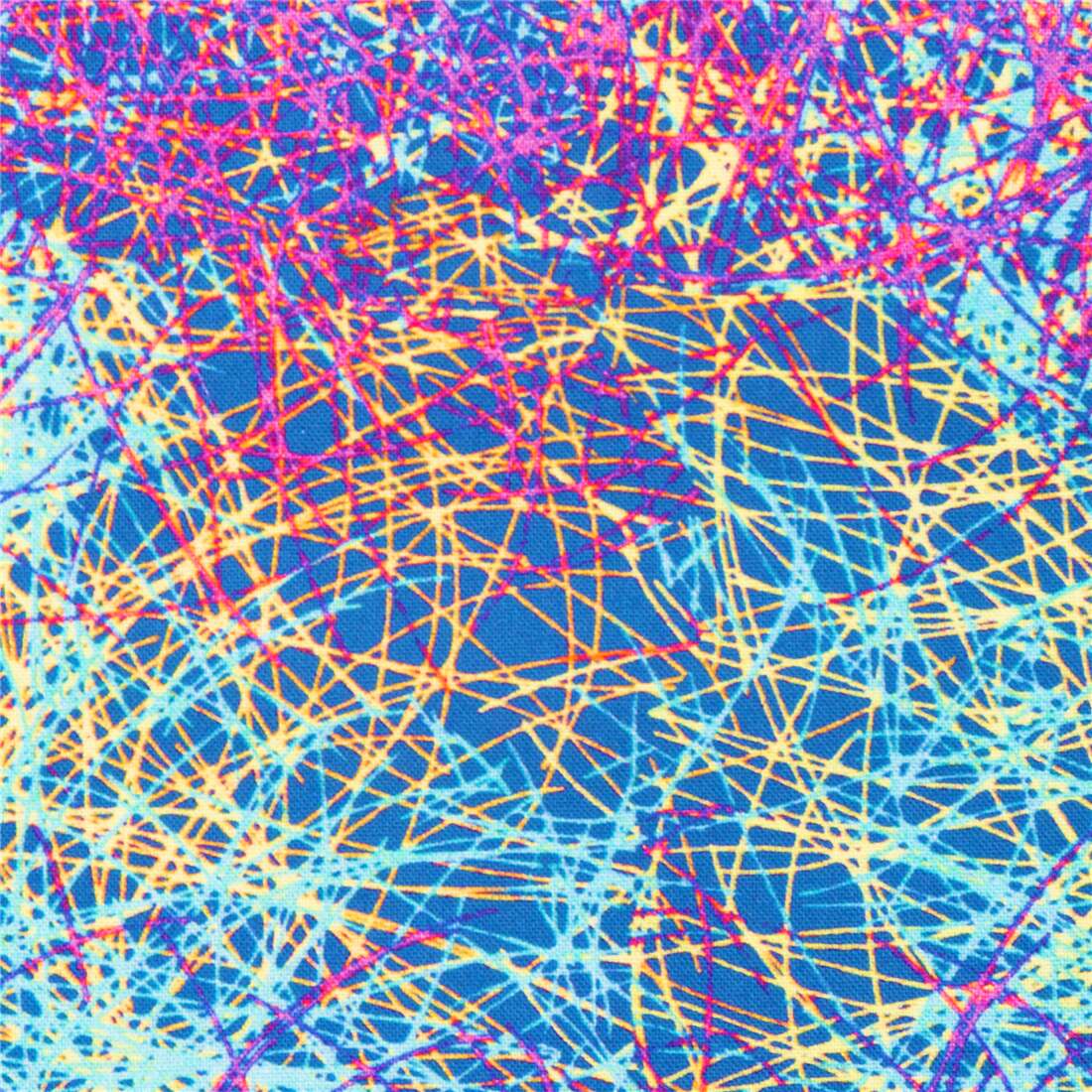 Bright Abstract Rainbow Colourful Scribbles Fabric by Timeless ...