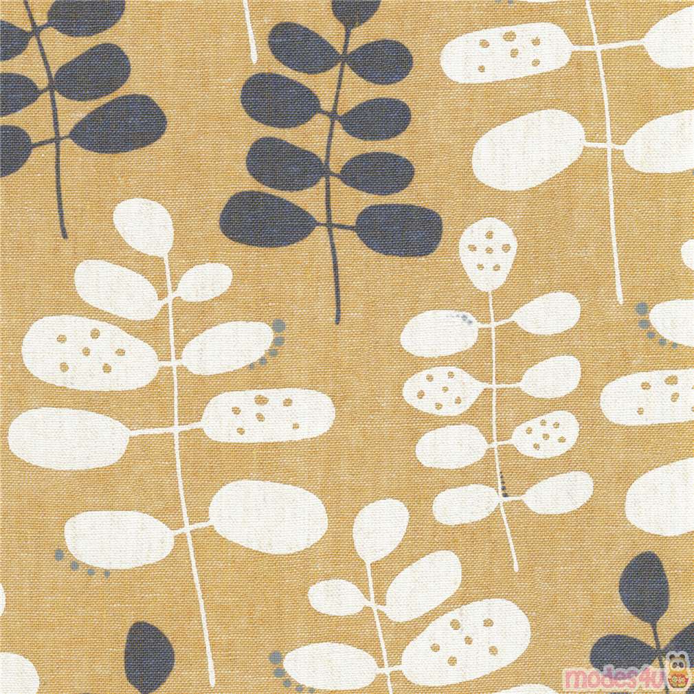 Brauner Stoff mit Blättern von Robert Kaufman Fabric by Robert Kaufman ...