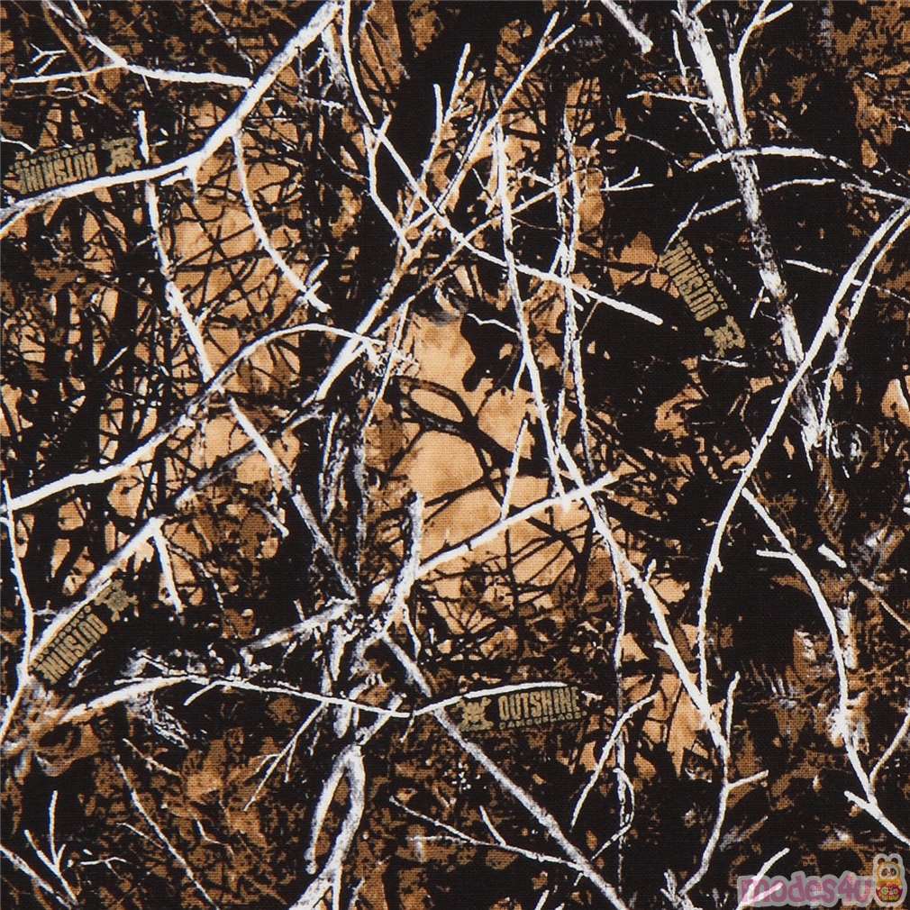 Fat Quarter (50 x 56 cm) - brown camo tree branch fabric - modes4u