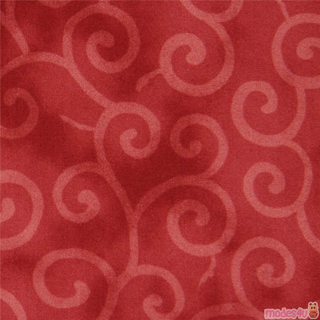 burgundy-red fabric with swirls from Japan Fabric by Japanese Indie ...