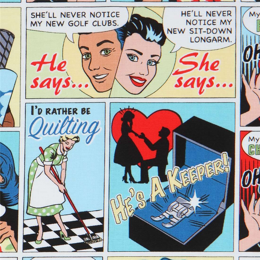 colorful comic strip fabric by Michael Miller Fabric by Michael Miller ...