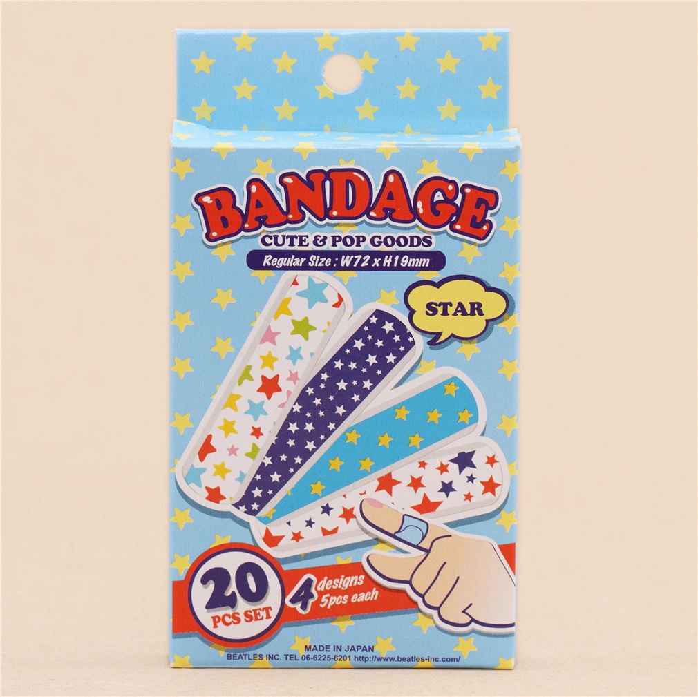 colorful star bandage band-aid 20 pieces - modeS4u