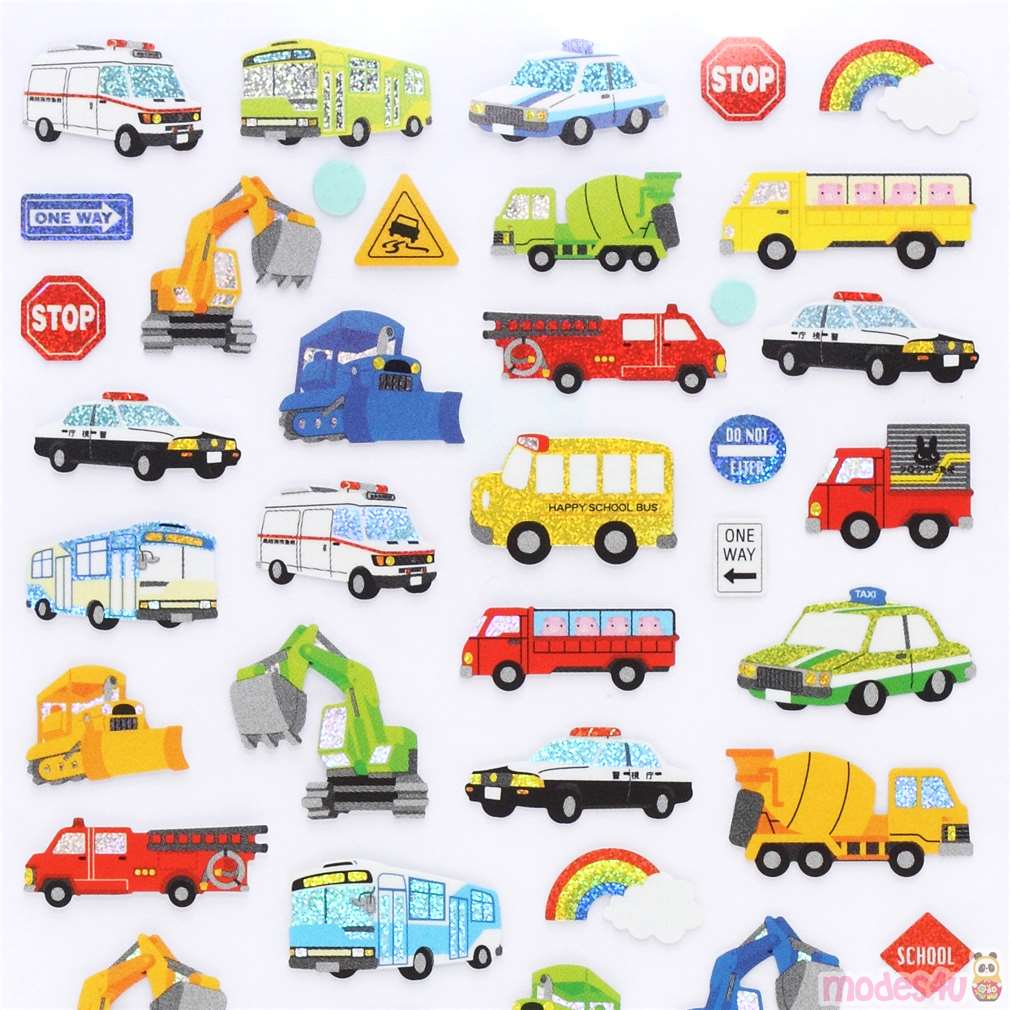 colorful transport vehicle shimmering stickers by Mind Wave - modeS4u ...