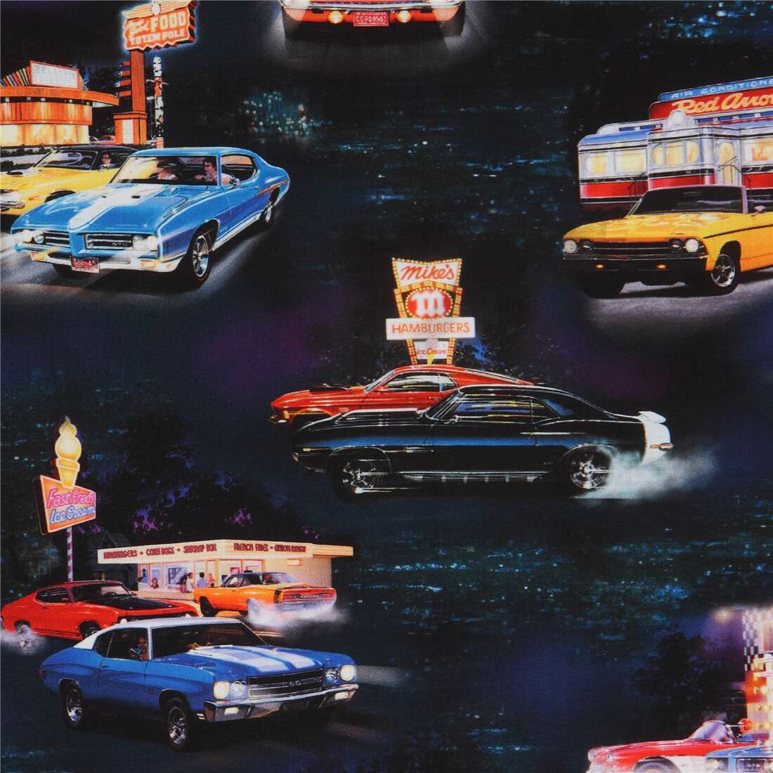 colorful vintage car fabric by Robert Kaufman Fabric by Robert Kaufman ...