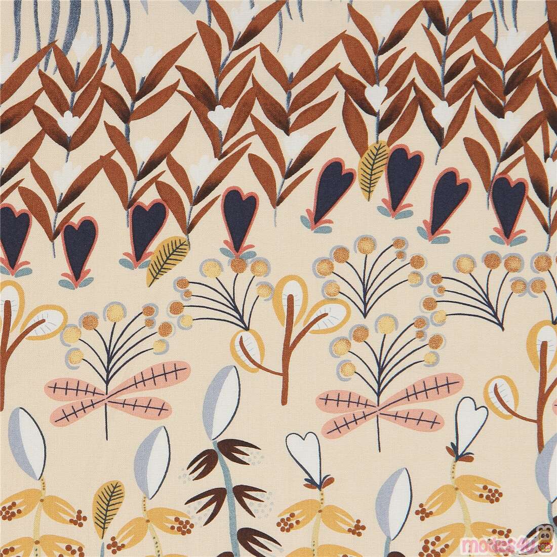 Flower Field Abstract Foliage Fabric by Alexander Henry - modes4u