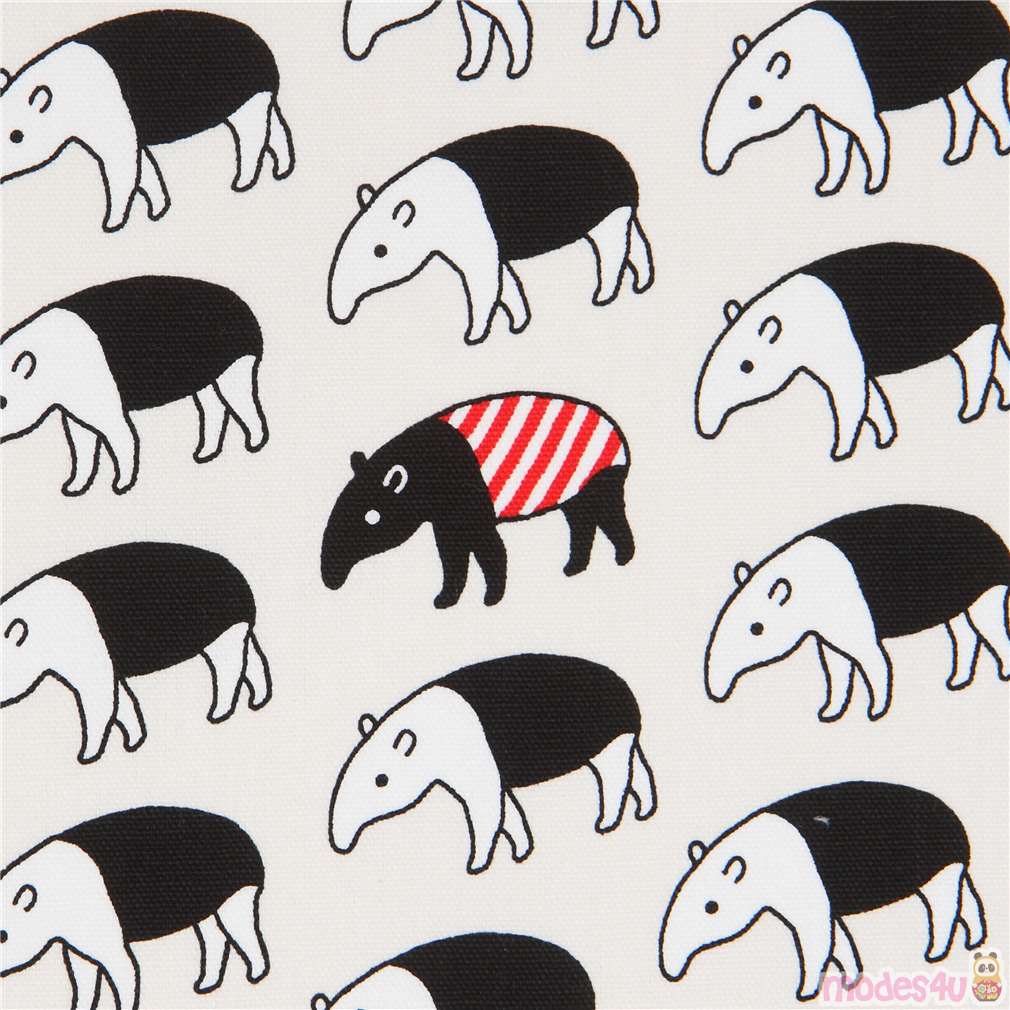 light cream Cosmo oxford fabric with anteater Fabric by Cosmo - modes4u