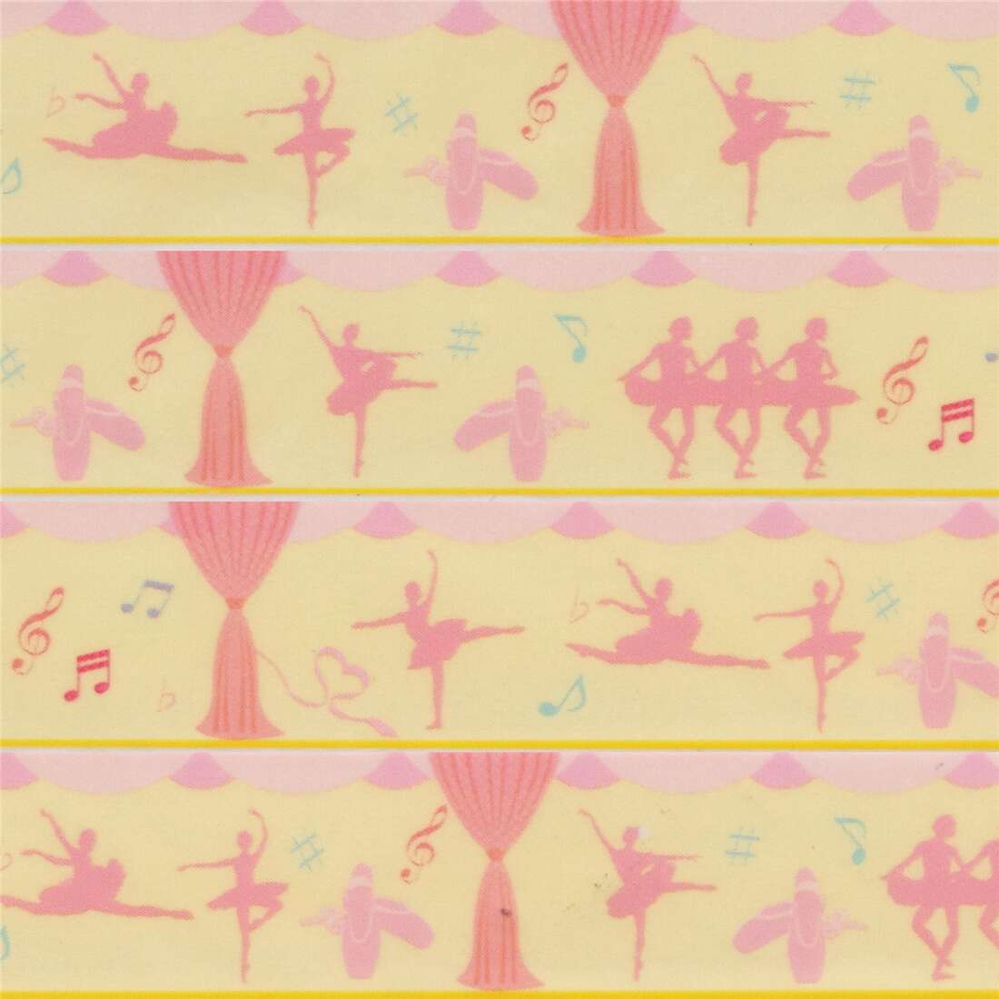 cute Deco Tape yellow with ballet dancer music note from Japan - modes4u