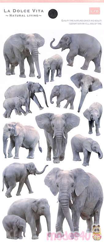 Wave Hello Stickers Elephants
