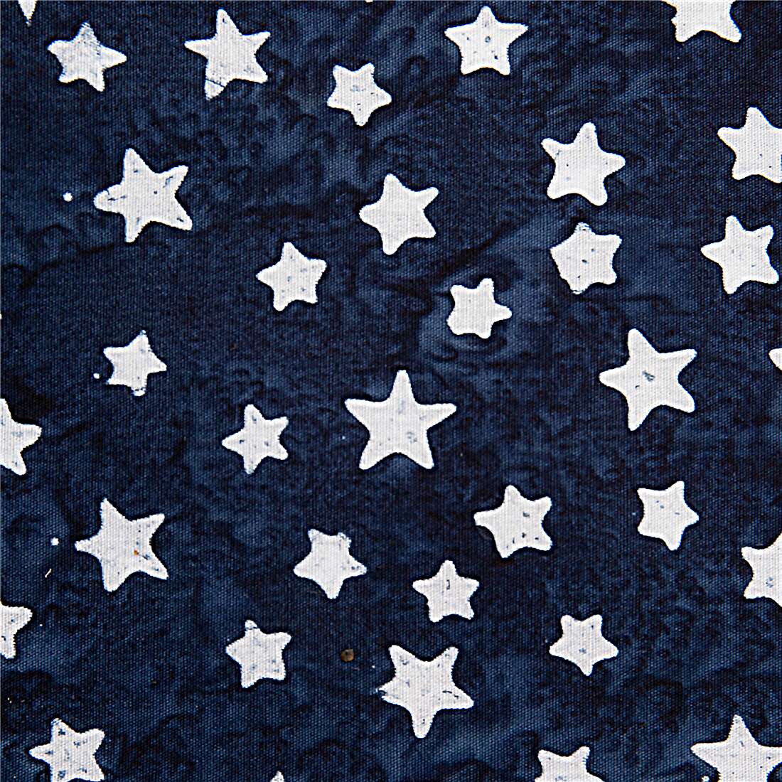 dark blue Timeless Treasures batik fabric with small stars Fabric by ...