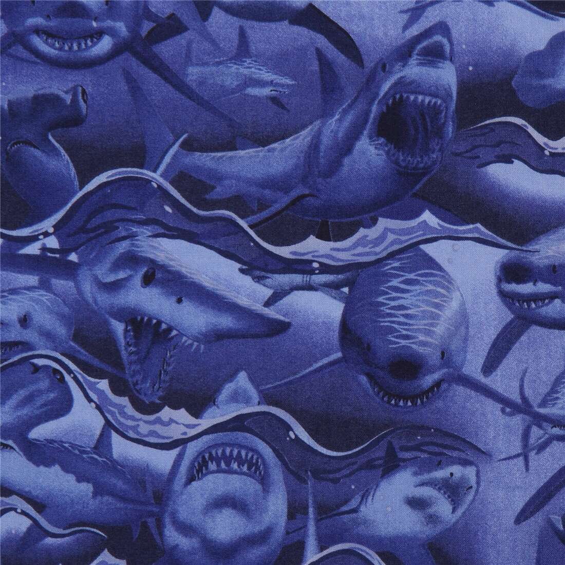 Remnant (35 x 112 cm) - dark blue shark fabric - modes4u