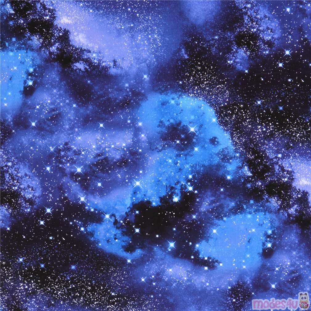 Remnant (43 x 112 cm) - dark blue space stars fabric by Timeless ...