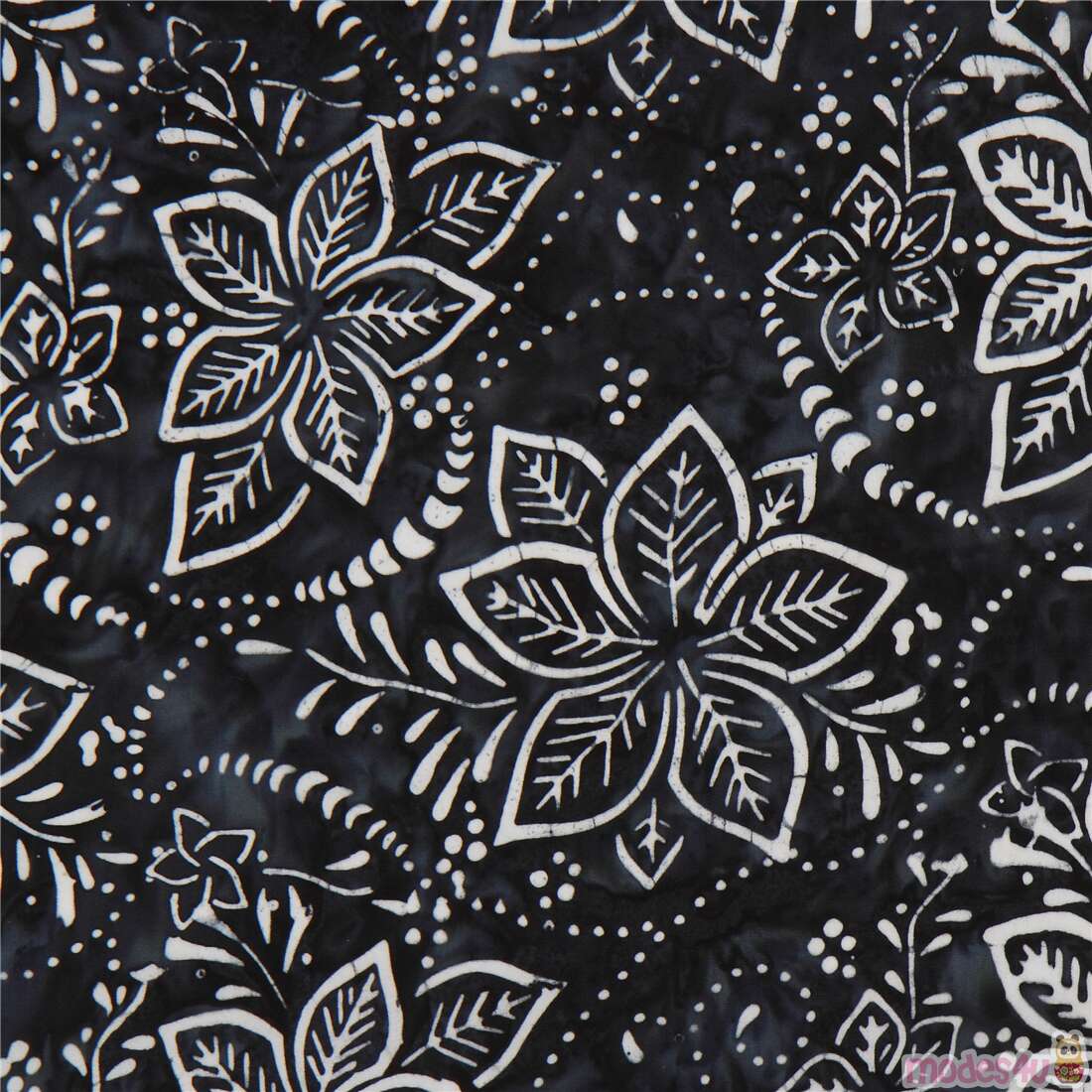 dark grey batik flower fabric by Timeless Treasures Fabric by Timeless ...
